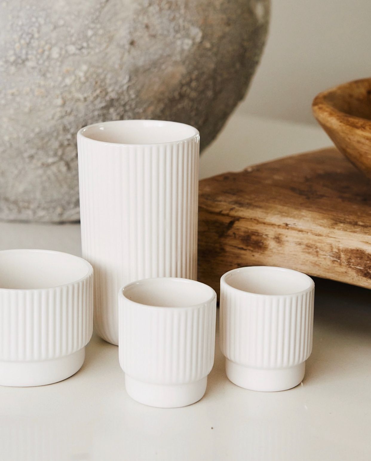 Ribbed Ceramic Glassware Collection – Jae Maison